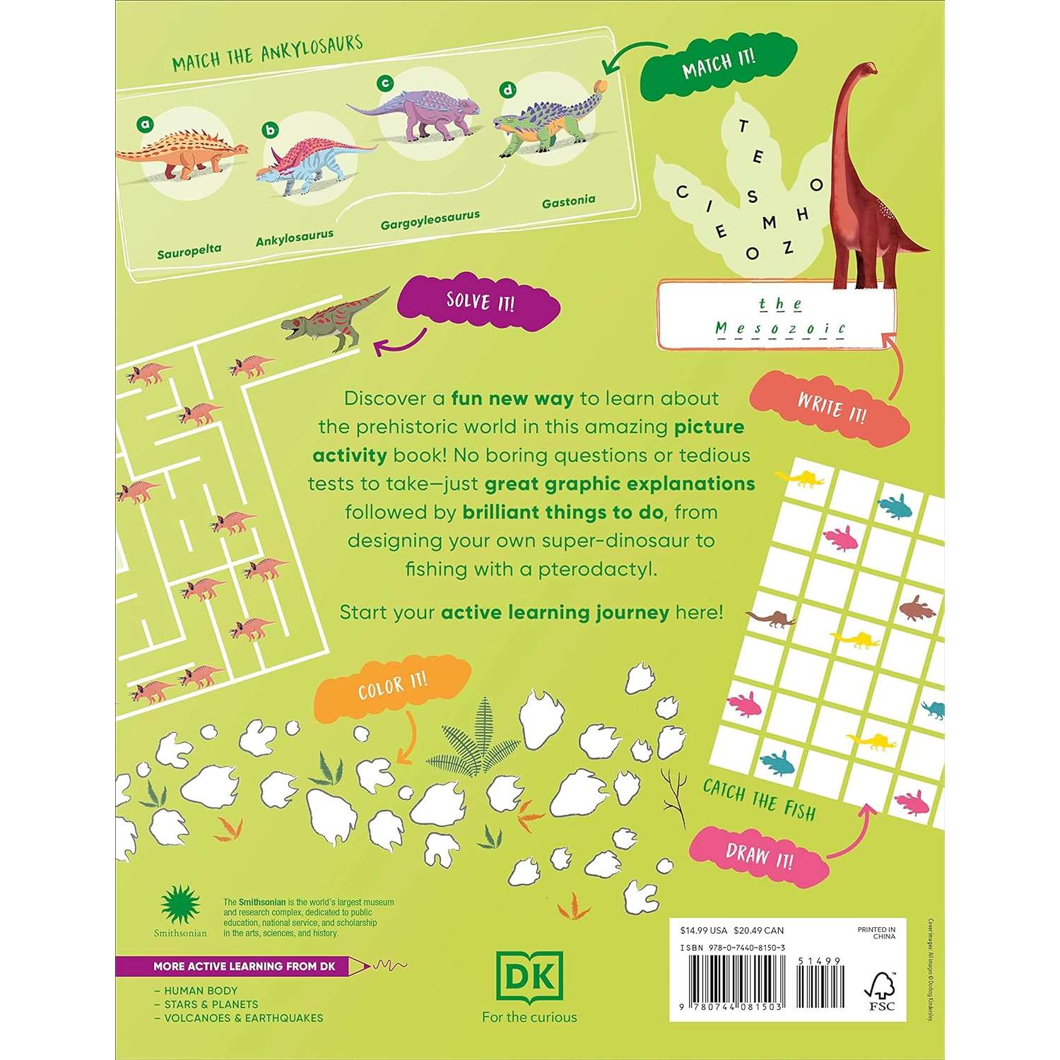 Active Learning Dinosaurs and Other Prehistoric Creatures - Book - Paracay