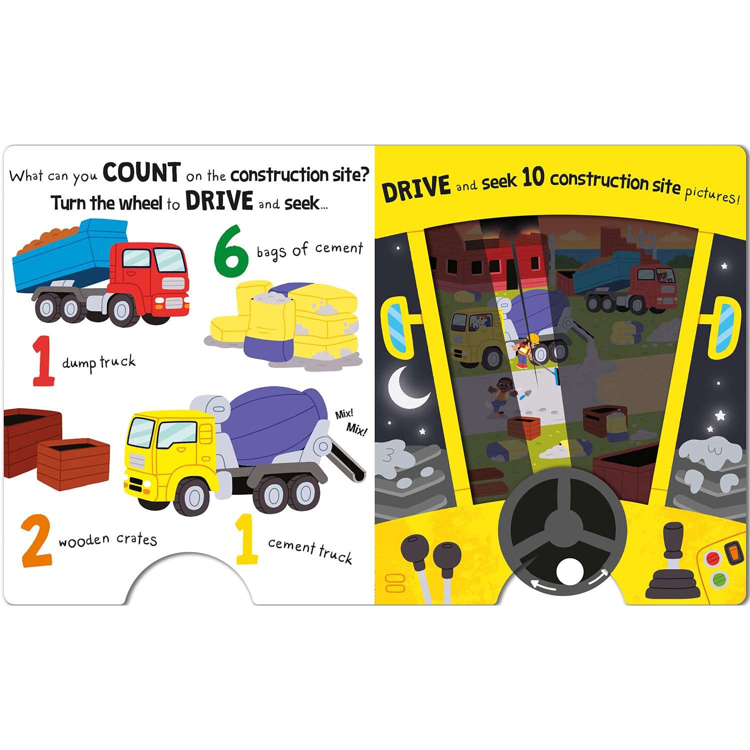 Drive & Seek Digger: A Magic Find & Count Adventure - Board Book - Paracay